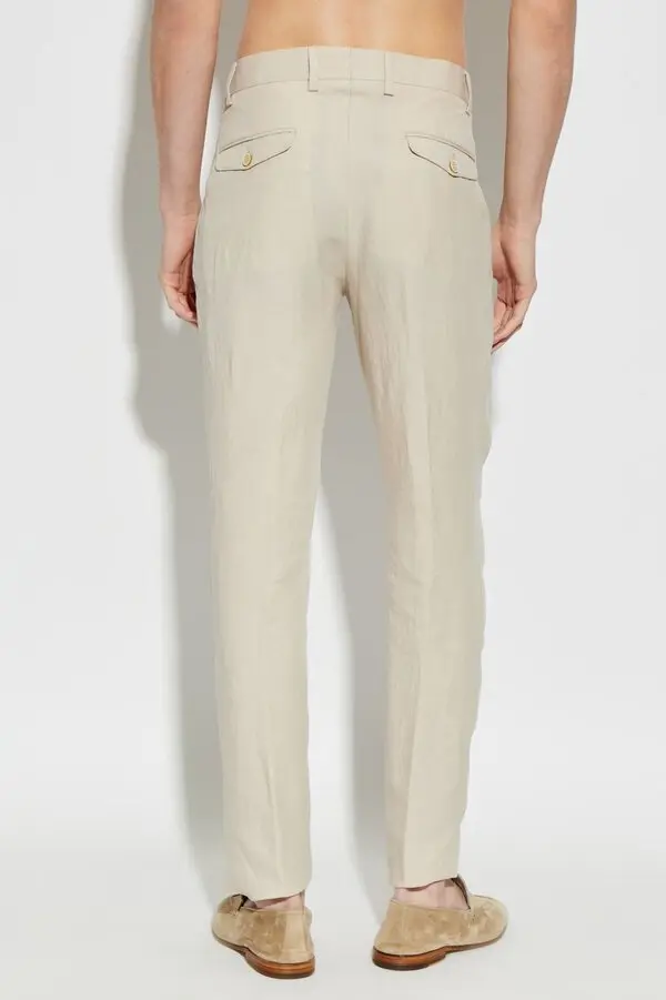 Eleventy Pleated Tapered Pants - Nude