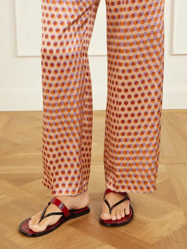 Dries Van Noten Striped Leather Flip Flop Sandals