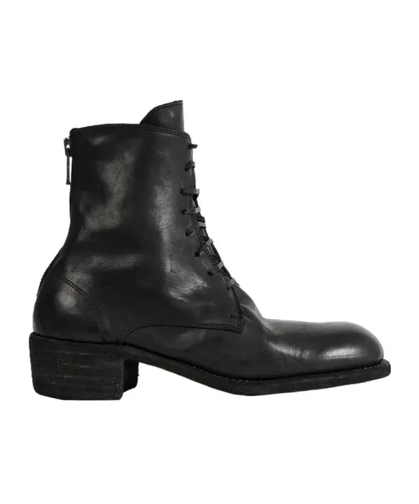 Guidi Lace-up Ankle Boots - Black