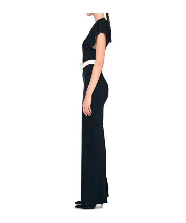 Norma Kamali Cap Sleeve Shoulder Pad Maxi Dress