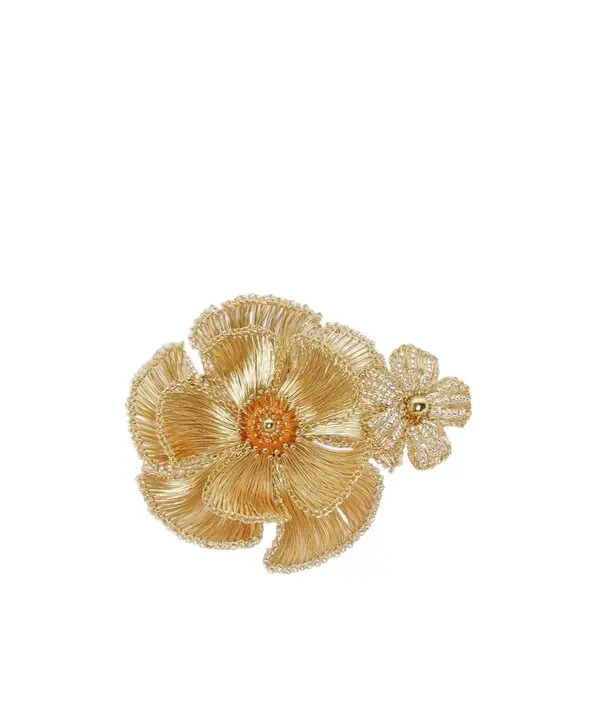 Marella Flower-shaped Brooch - Light Gold