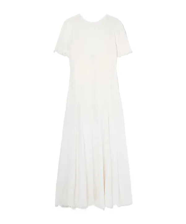 Staud Le Havre Maxi Dress In Cotton Tulle - Cream
