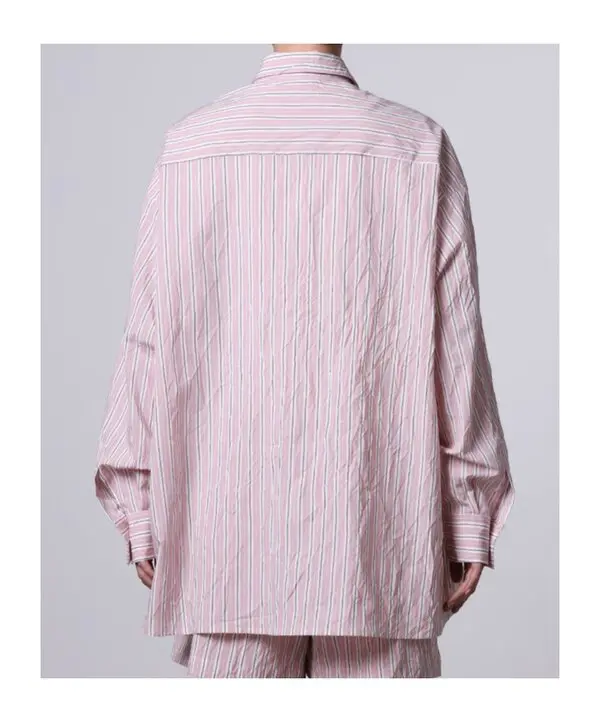 ROBERTO COLLINA Oversized Crinkled Striped Shirt