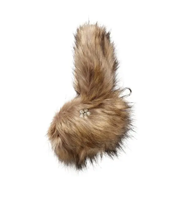 Simone Rocha Crystal-embellished Leather-trimmed Plush Coin Purse Charm - Brown