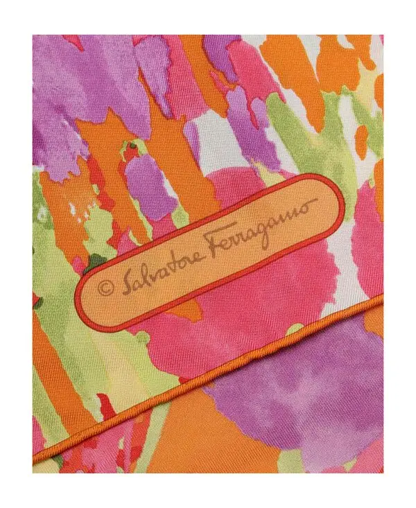 FERRAGAMO Printed Silk Scarf - Multicolor