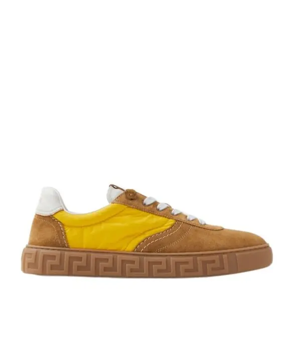 Versace Greca Lace-up Sneakers - Brown  Yellow
