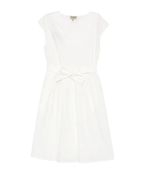 Woolrich Belted Poplin Short Dress - White