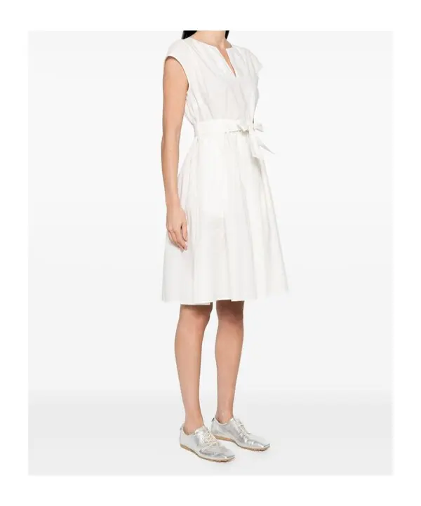 Woolrich Belted Poplin Short Dress - White