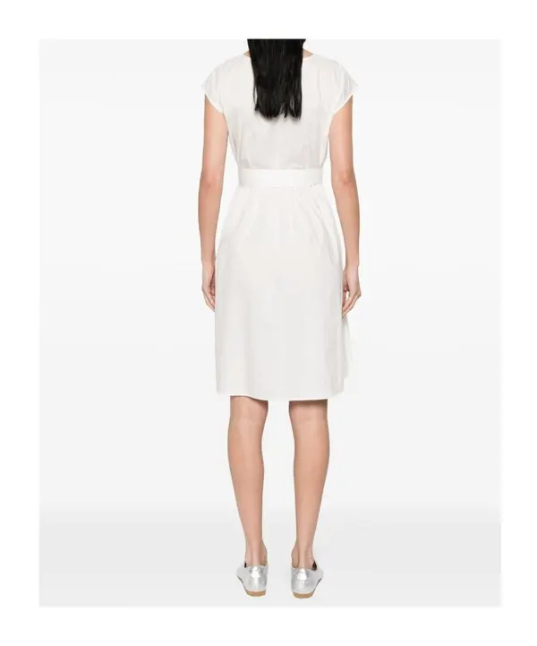 Woolrich Belted Poplin Short Dress - White