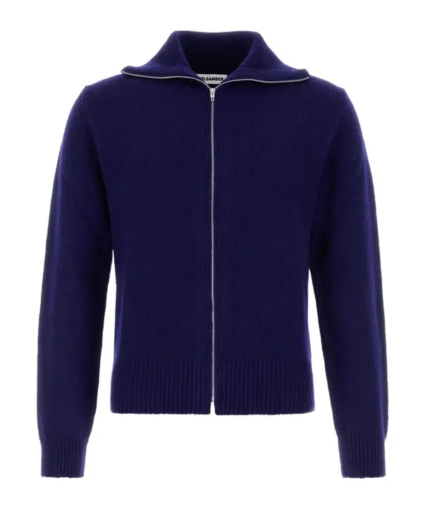 JIL SANDER High Neck Zip-up Cardigan - Black