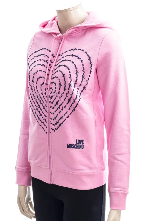Moschino Heart Print Full Zip Hoodie