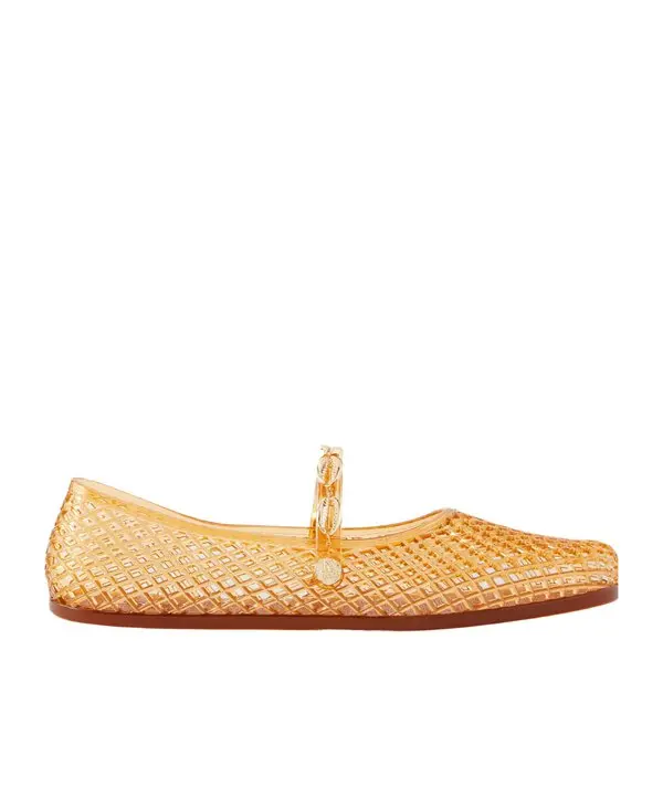 ANCIENT GREEK SANDALS Shell-embellished Rubber Flats - Nude