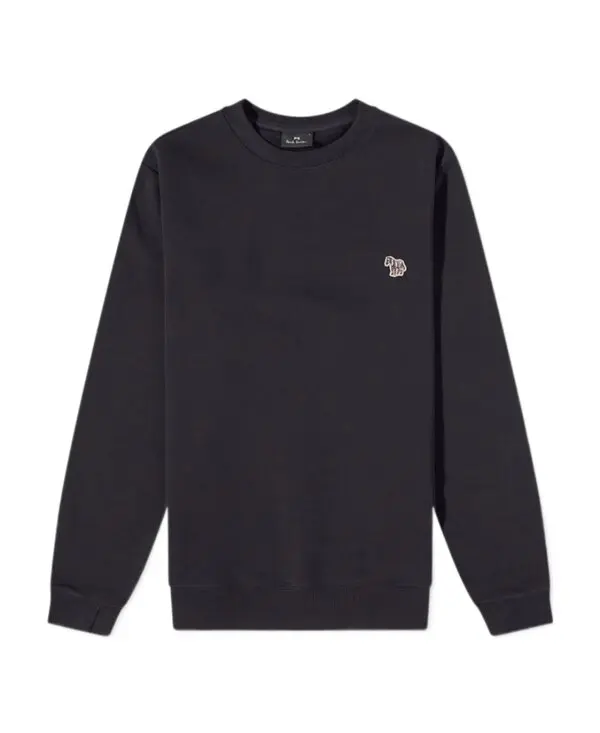 Paul Smith Ps Zebra Logo Embroidered Crew Neck Sweatshirt - Black