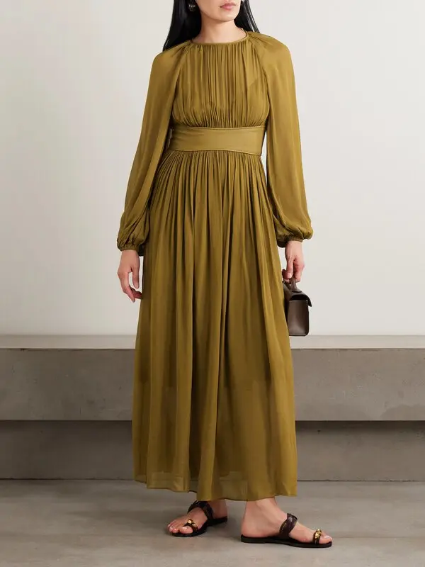 Zimmermann Carousel Billow Gathered Georgette Maxi Dress