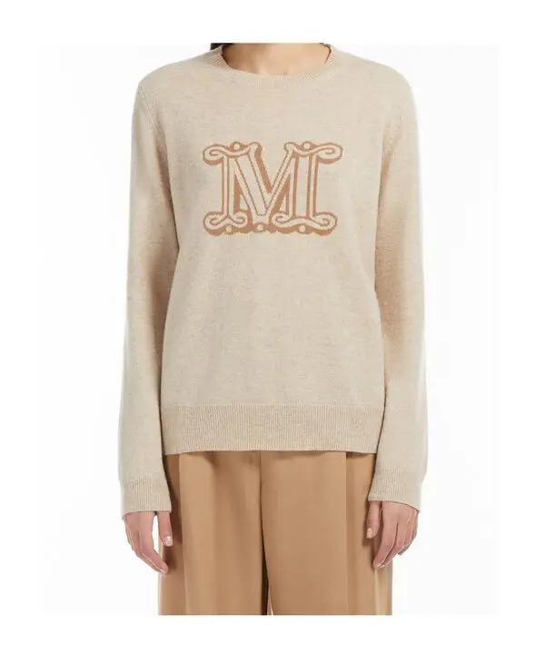Max Mara Logo Intarsia Crew Neck Jumper