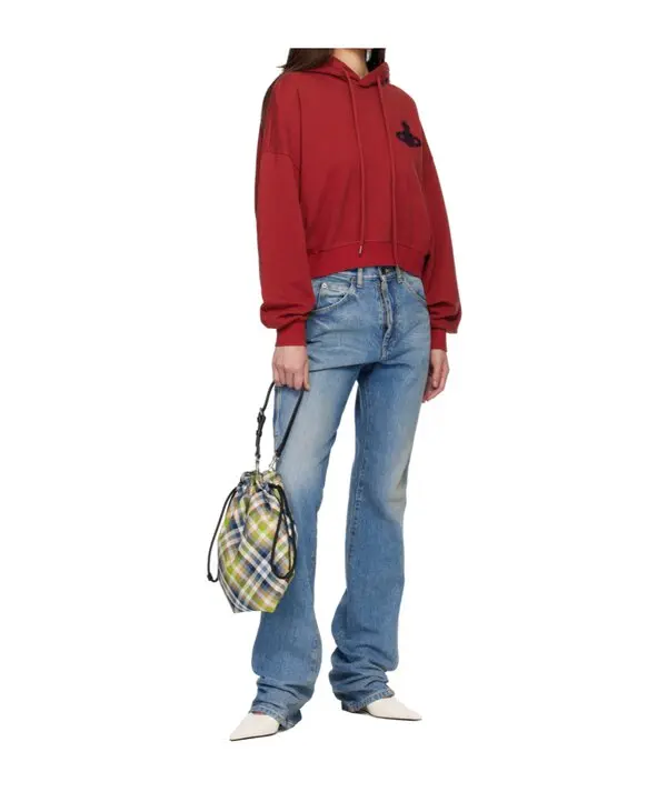VIVIENNE WESTWOOD Checkered Drawstring Shoulder Bag