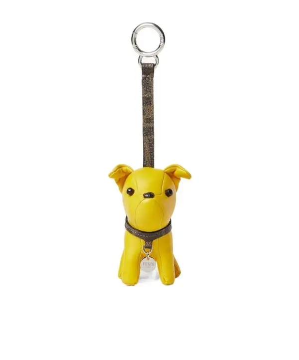 Fendi Dog Charm Keychain - Yellow