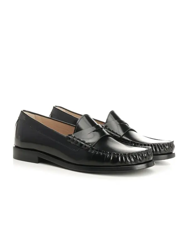 STUART WEITZMAN Lottie Loafer With Ruffle Detail - Black