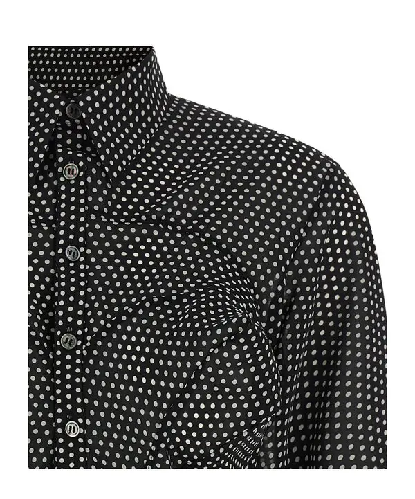 Junya Watanabe Polka Dot Asymmetric Hem Shirt - White/black