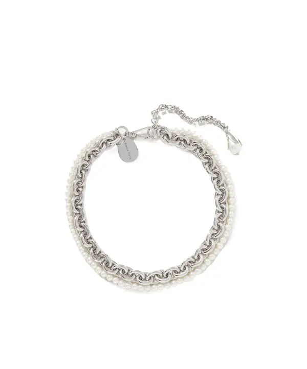 Simone Rocha Silver-tone Faux Pearl Layered Necklace - White