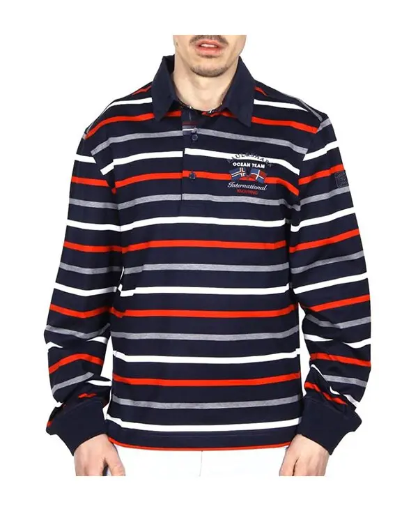 PAUL  SHARK Striped Long-sleeved Polo Shirt