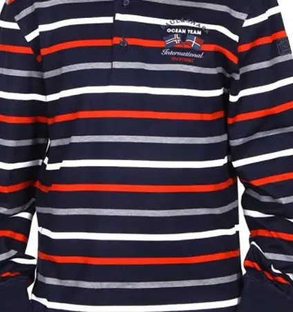 PAUL  SHARK Striped Long-sleeved Polo Shirt