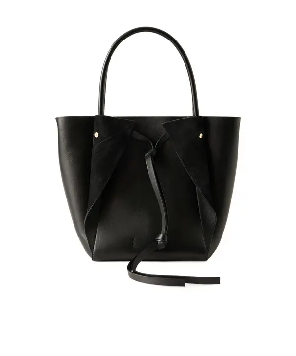 Gabriela Hearst Small Suede And Leather Tote - Black