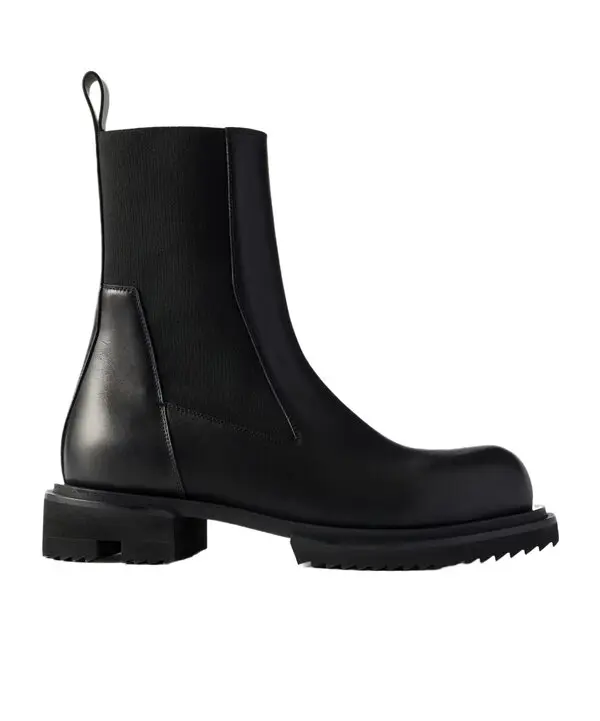 Rick Owens Beatle Gabe Leather Ankle Boots - Black