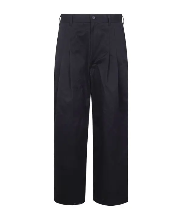 Comme Des Garçons Homme Pleated Straight Leg Trousers - Black