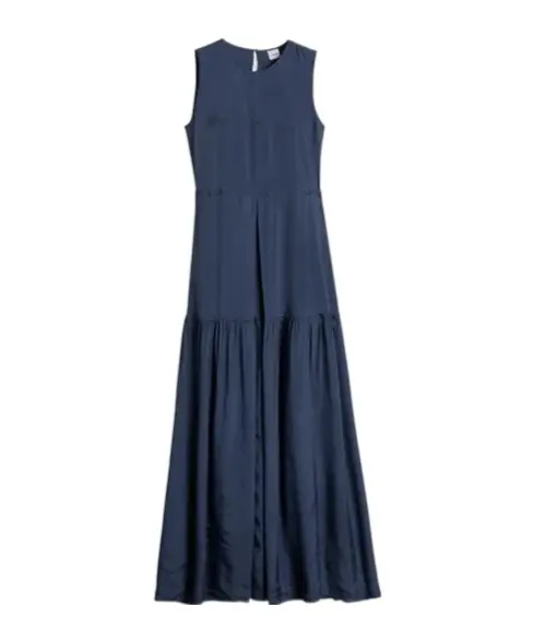 Aspesi Sleeveless Tiered Maxi Dress - Blue
