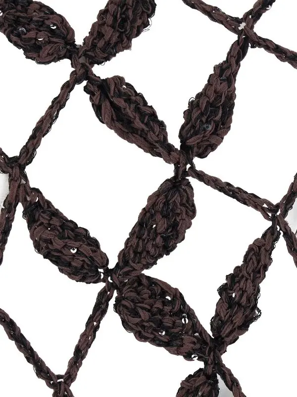 Antonelli Firenze Crochet Knit Lattice Top With Scalloped Hem