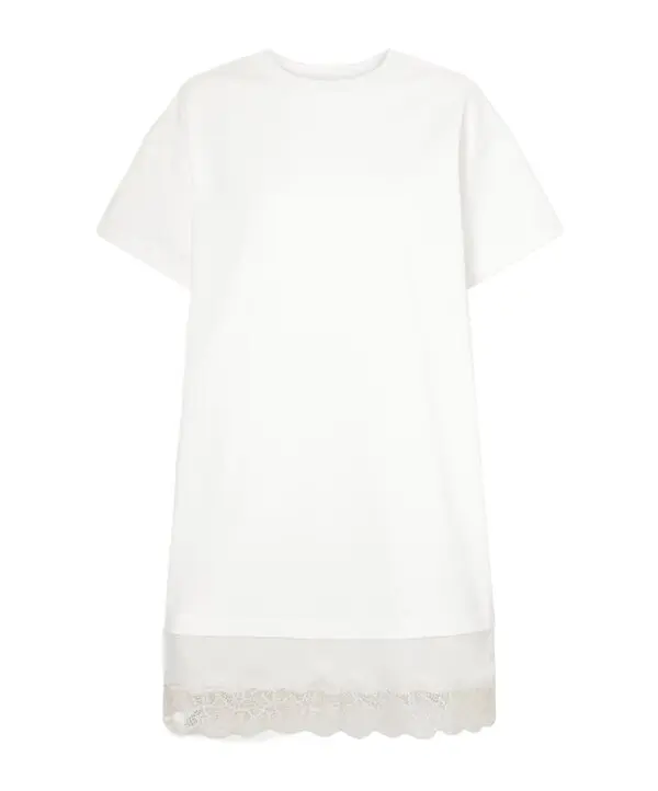 Staud Grier Mini Dress With Lace Trim