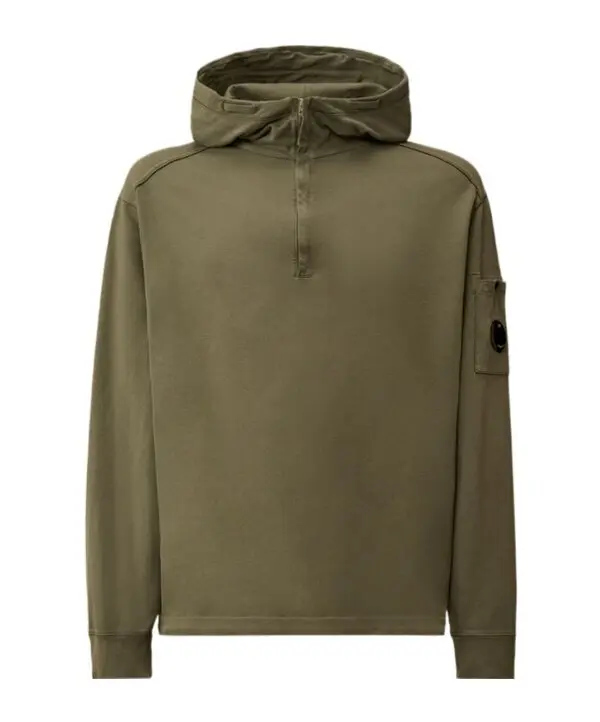 C.P. COMPANY Light Fleece Half Zip Lens Sweatshirt - Gunmetal