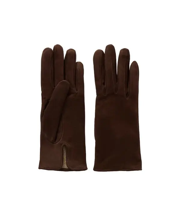 Nour Hammour Suede Gloves - Brown