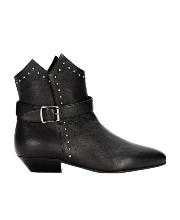 Saint Laurent Logo Studded Ankle Boots