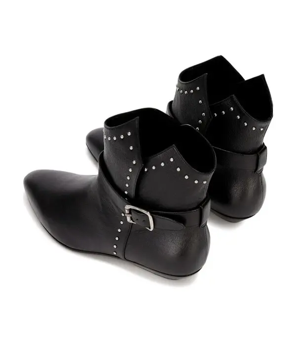 Saint Laurent Logo Studded Ankle Boots