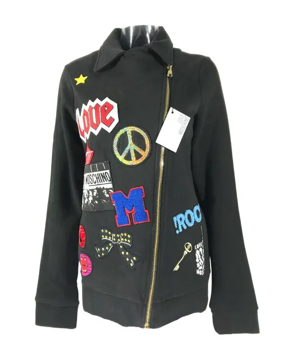Moschino Embellished Zip-up Casual Jacket