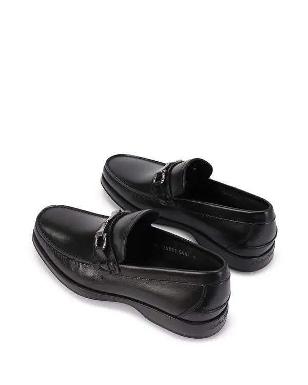 FERRAGAMO Leather Horsebit Loafers - Black