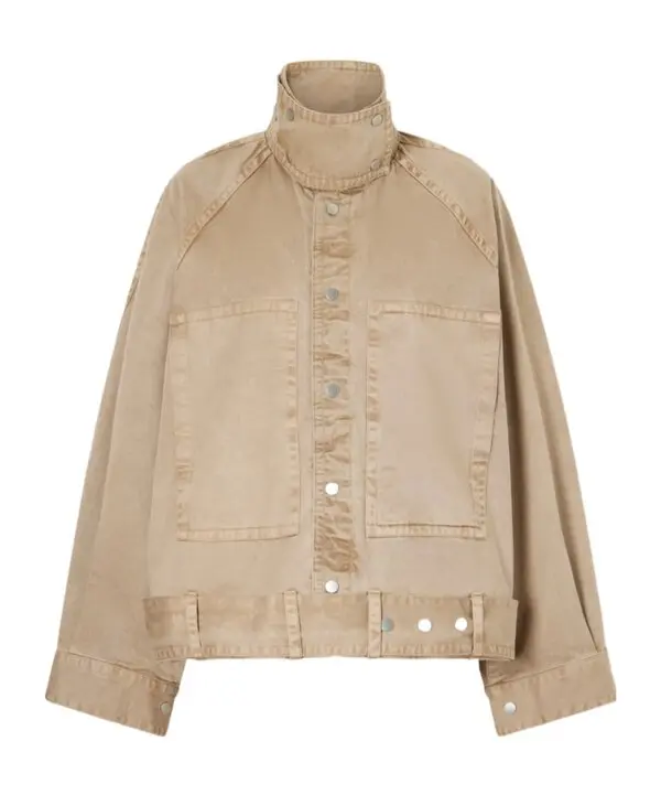 Co Name Belted Cotton-gabardine Jacket