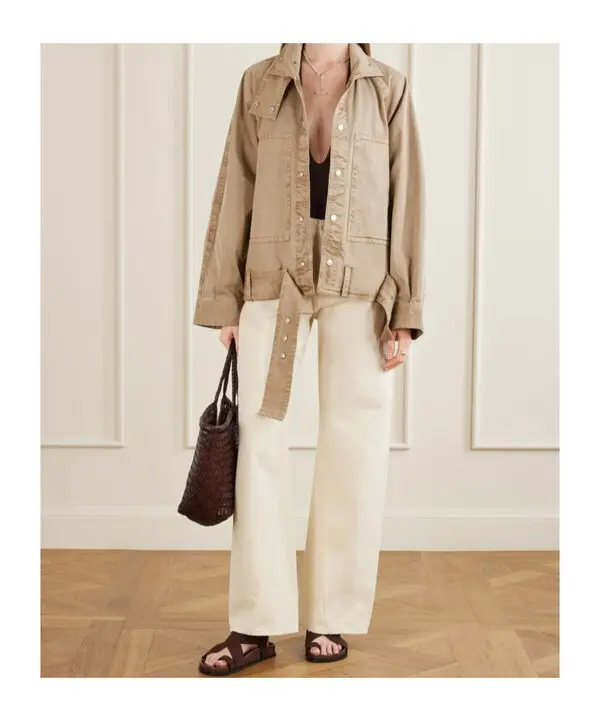 Co Name Belted Cotton-gabardine Jacket