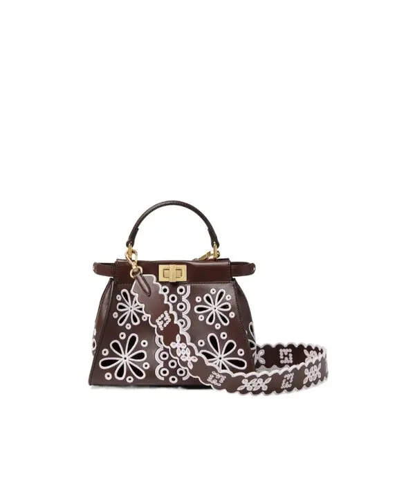 Fendi Strap You Mahogany Leather Shoulder Strap