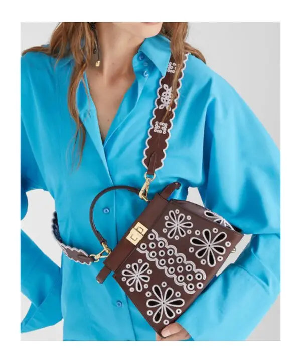 Fendi Strap You Mahogany Leather Shoulder Strap