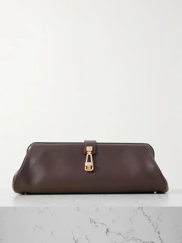 Gabriela Hearst Paola Leather Clutch - Brown