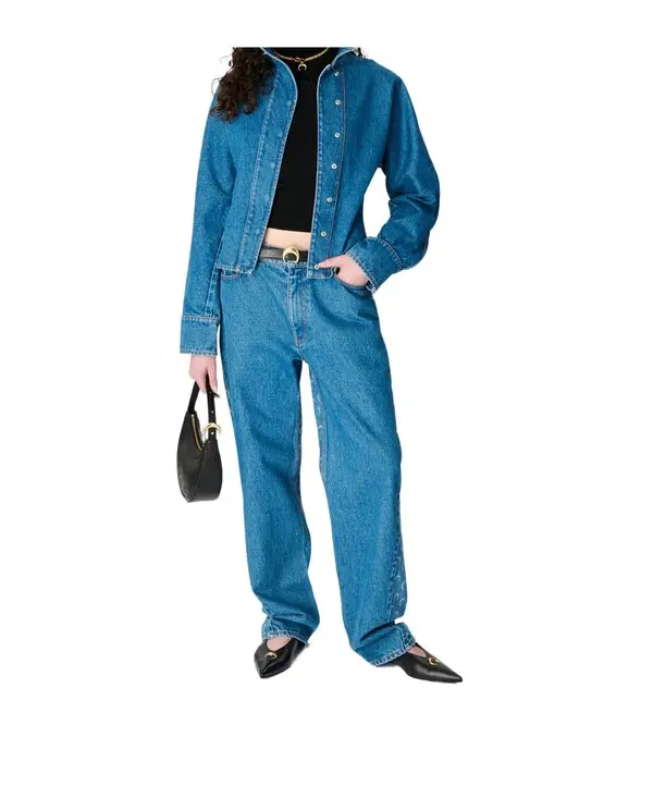 MARINE SERRE Moon Laser Wash Denim Baggy Jeans