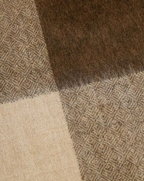 Max Mara Checkered Fringed Scarf - Brown