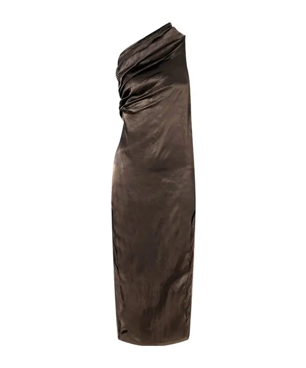 Rick Owens Athena One-shoulder Satin Midi Dress