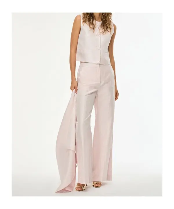 IBLUES Wet-look Linen-blend Satin Gilet