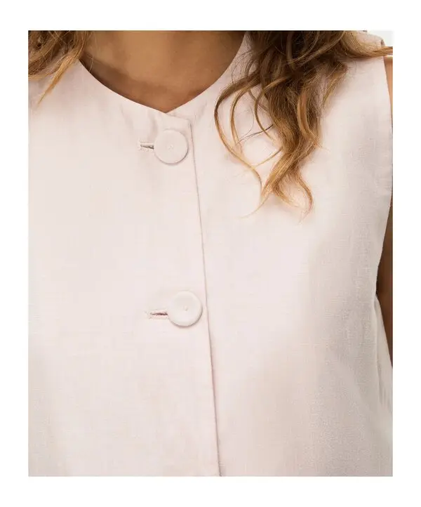 IBLUES Wet-look Linen-blend Satin Gilet
