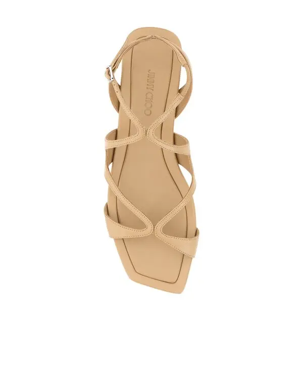 JIMMY CHOO Ayla Strappy Flat Sandals - Light Brown