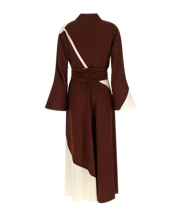Alberta Ferretti Belted V-neck Dress